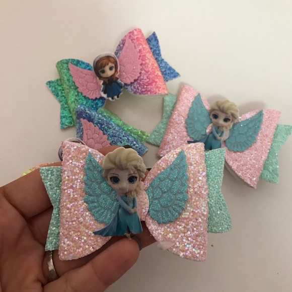 Accessories | Frozen Elsa Anna Cute Sparkly Hair Clips | Poshmark